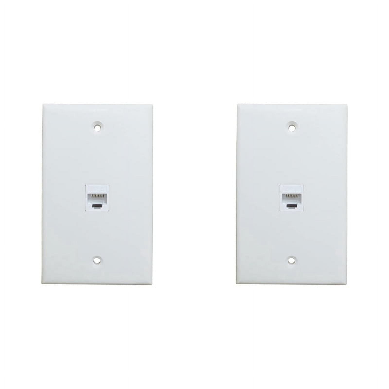 NEW 2-Pack 1-Port Ethernet Wall Plate, Jack Plate with RJ45 Female to ...