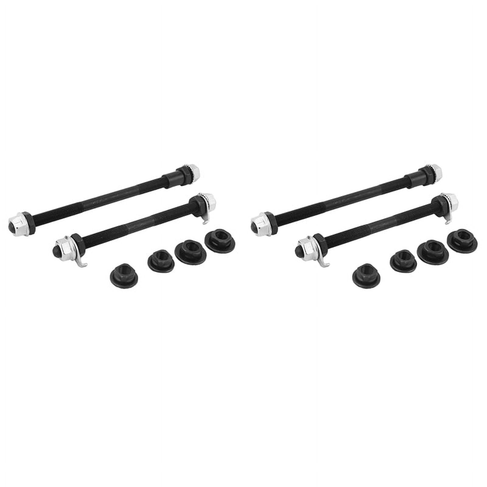 NEW 2 Pair Bicycle Wheel Hub Axle Front Rear Steel Solid Spindle Shaft ...