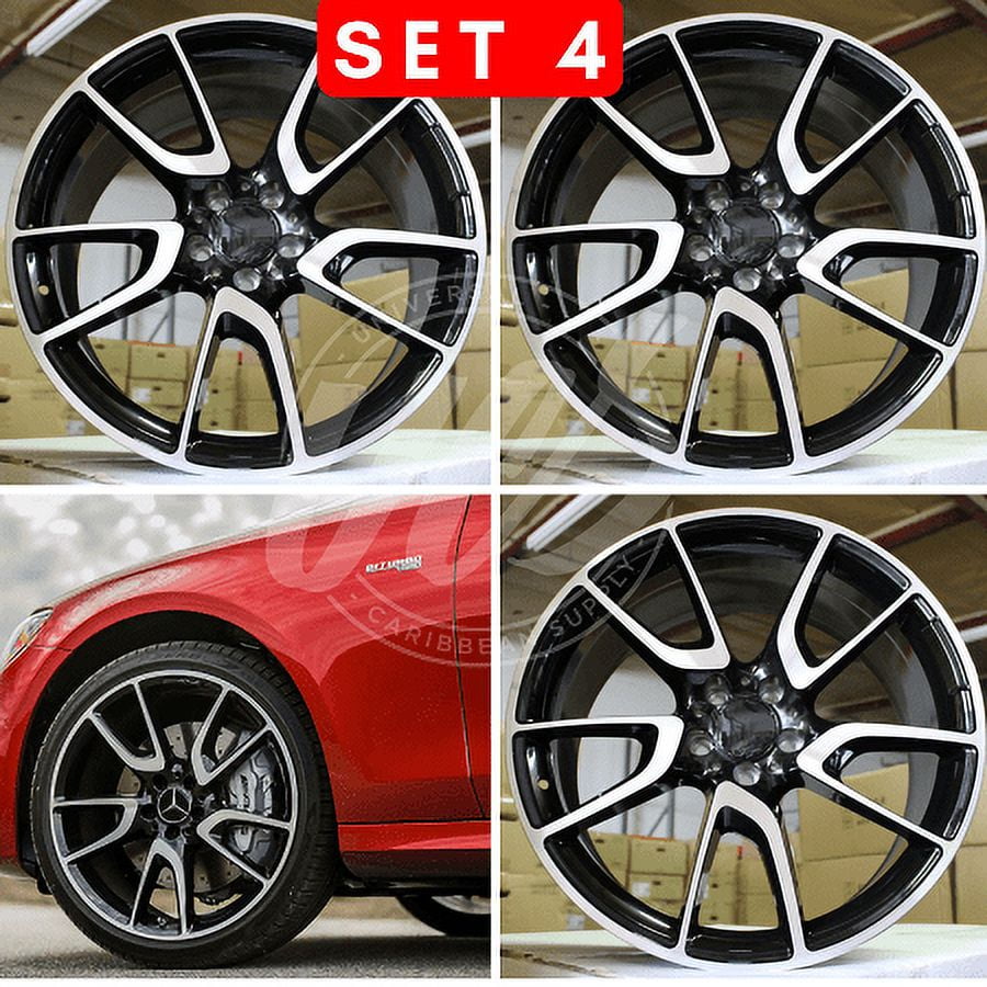 UCS AUTOPARTS Alloy 20" Rim 20x8.5" 5 Lugs, Black Machined Face for ...