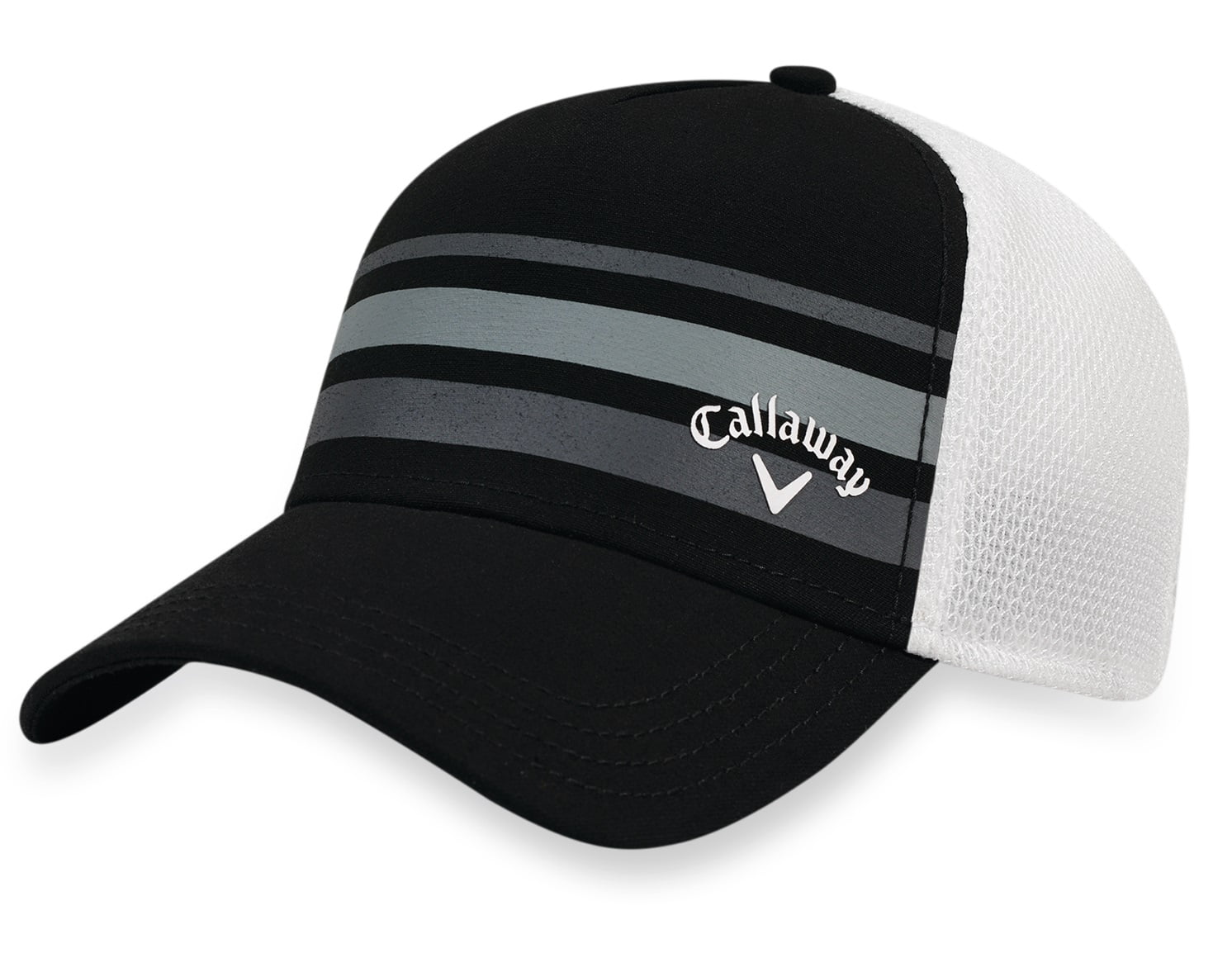 NEW 2017 Callaway Golf Stripe Mesh Fitted Black/White Small/Medium Hat ...