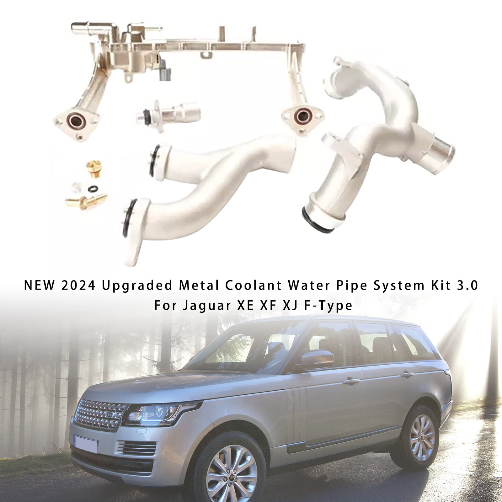 NEW 2024 Upgraded Metal Coolant Water Pipe System Kit 3.0 For Jaguar XE ...