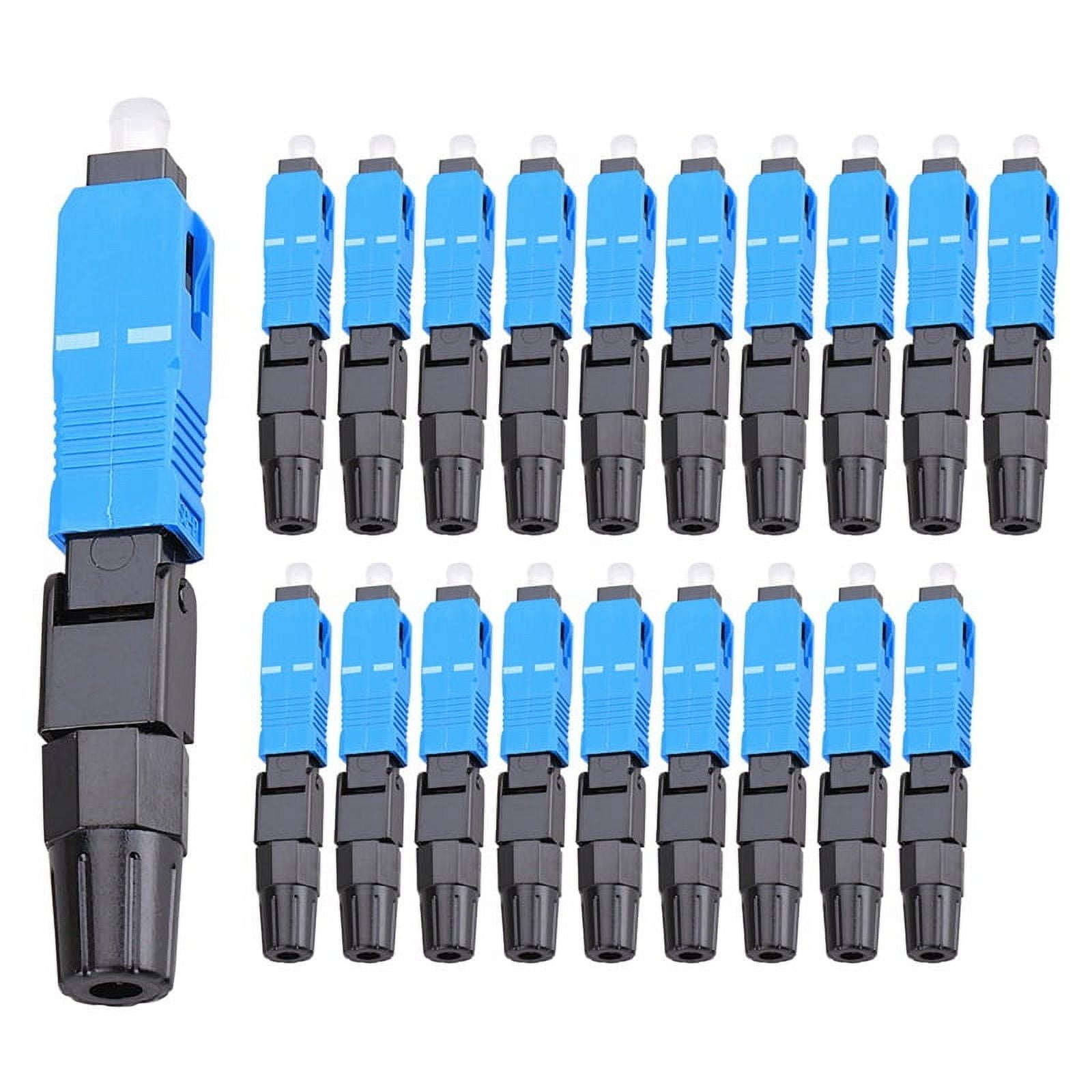 NEW 20Pcs SC/ Fiber Optic Fast Connectors Pre-Buried Quick Connector Assembly Adapters for Field ...