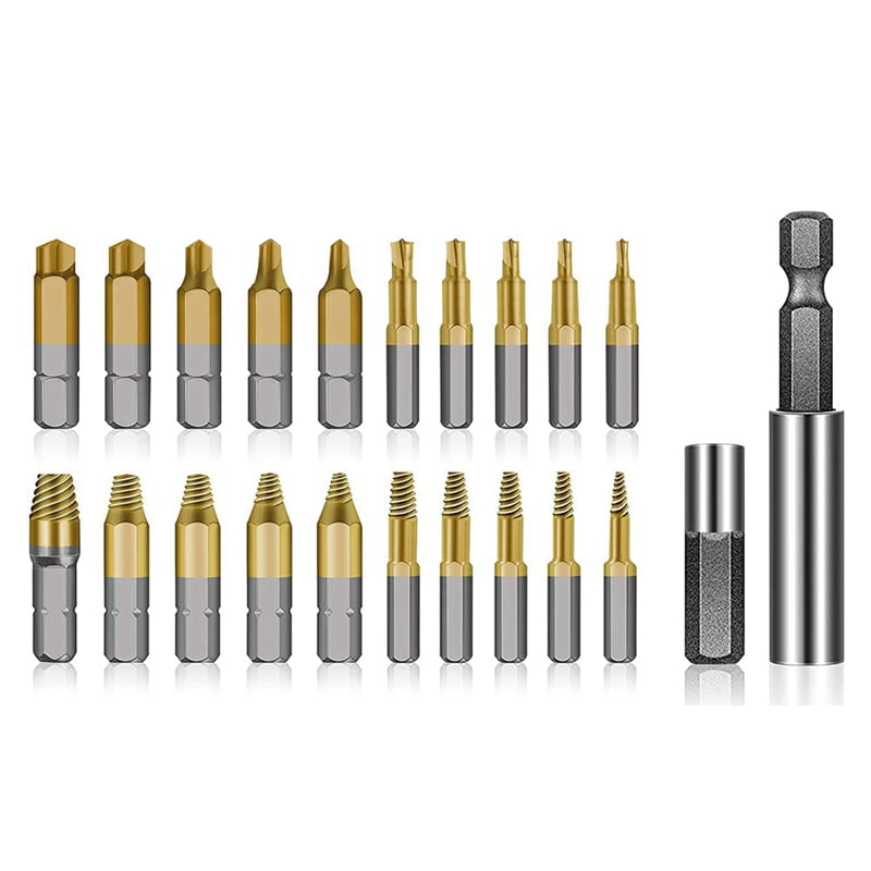 TOP! 22Pcs Titanium Damaged Screw Extractor-Remover for Stripped Screws ...