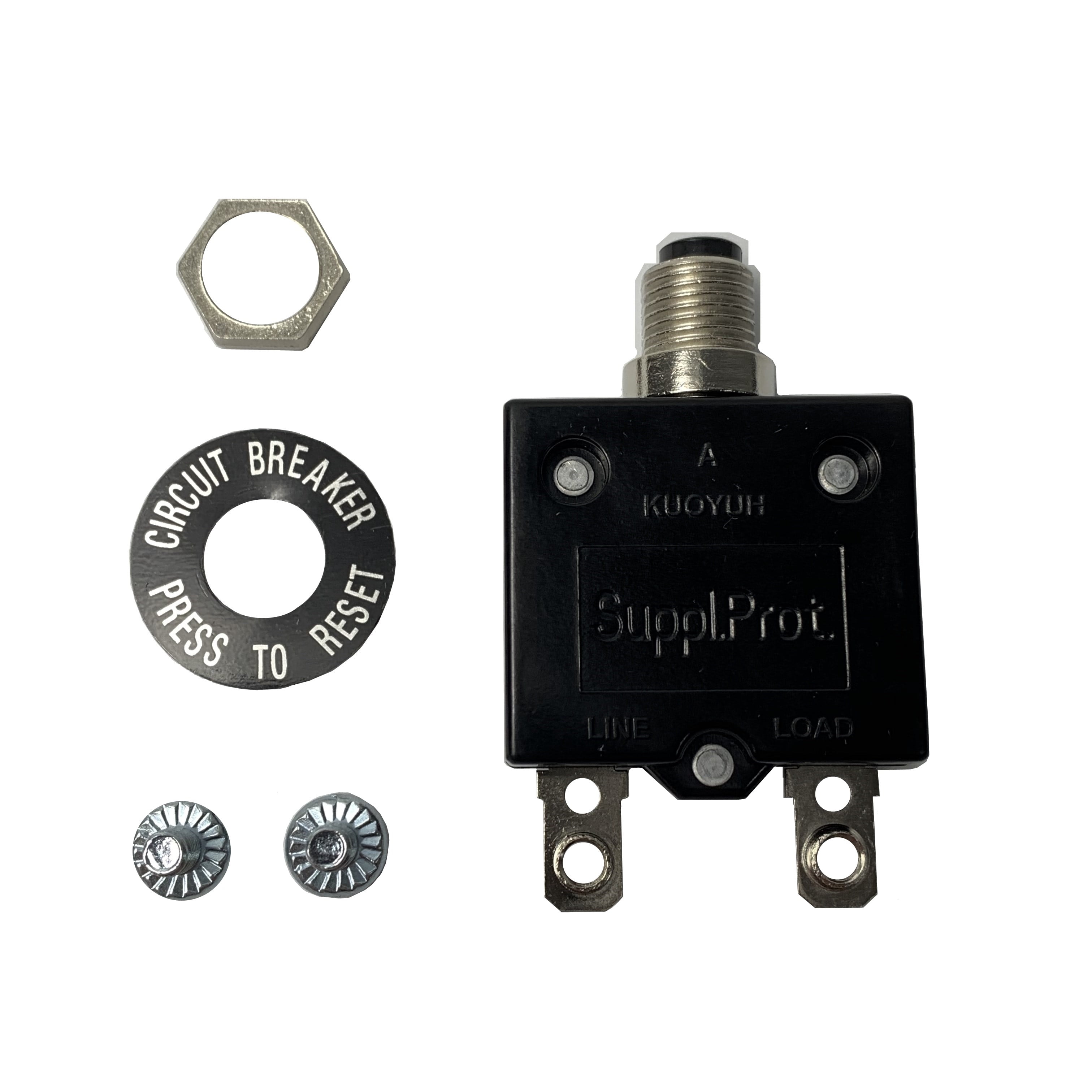New 25 Amp Push Button Thermal Circuit Breaker 32VDC 125-250VAC 25A 50 ...