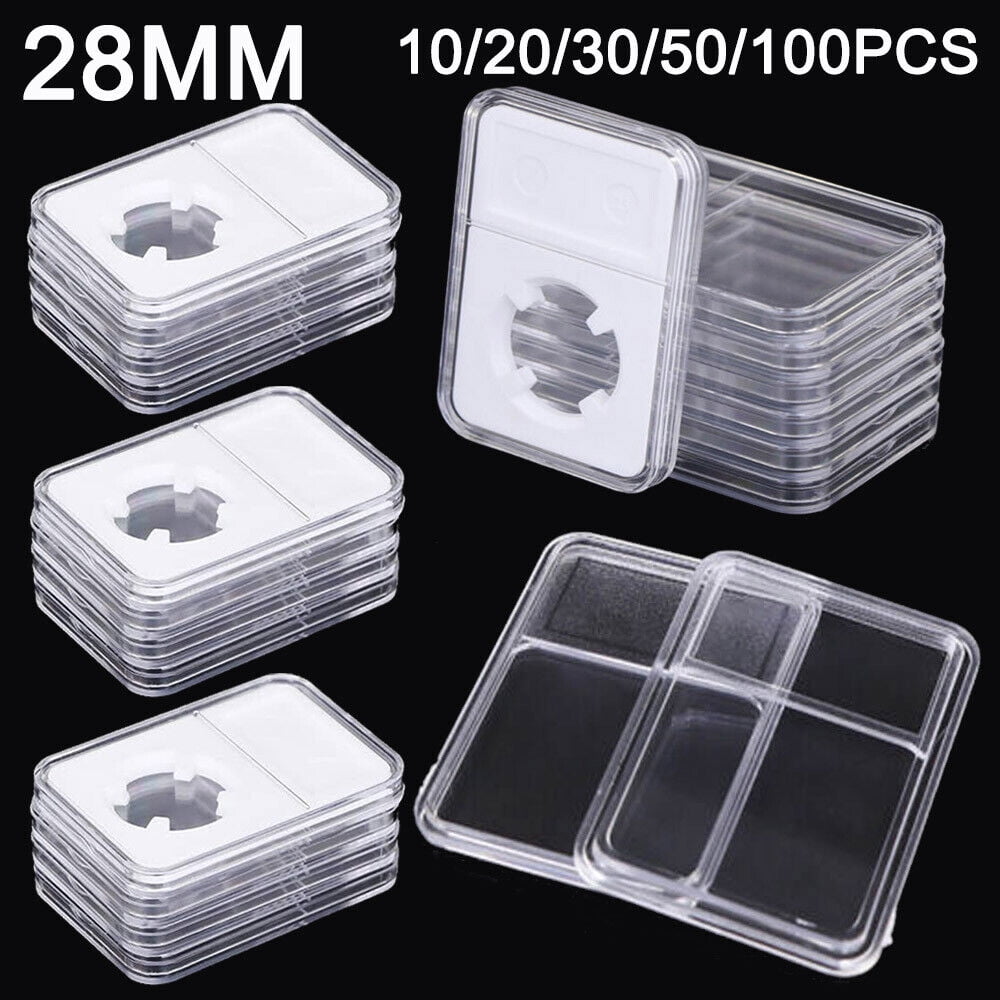 NEW 28mm Coin Slab Holder Display Storage Box Case Set of 10/20/30/50 ...