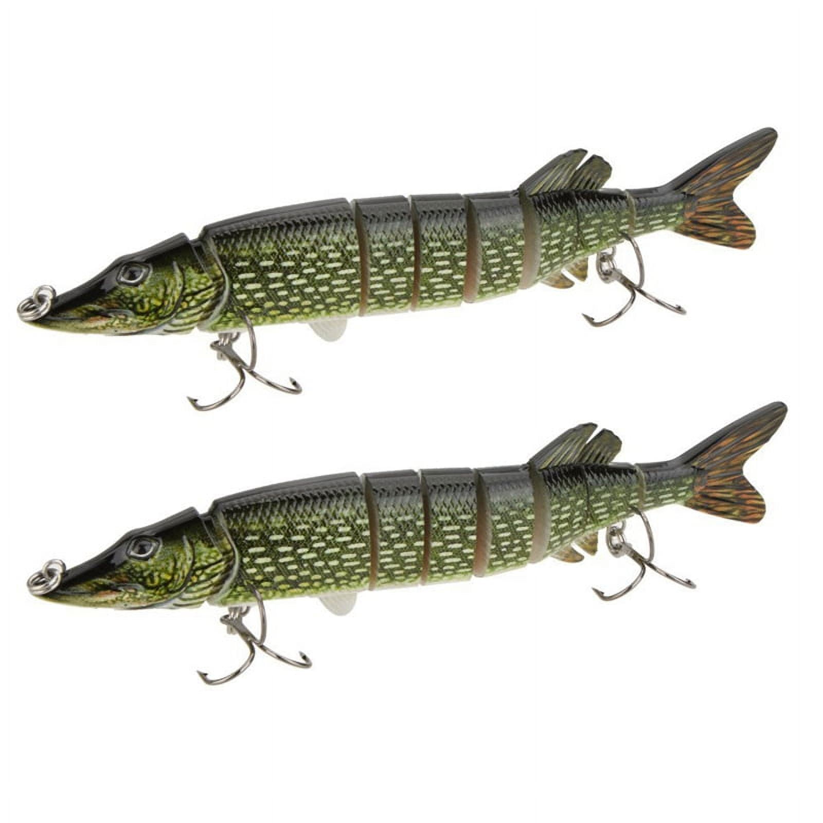 2X 20cm 40G Lifelike Multi-Jointed 8-Segement Pike Muskie Fishing Lure ...