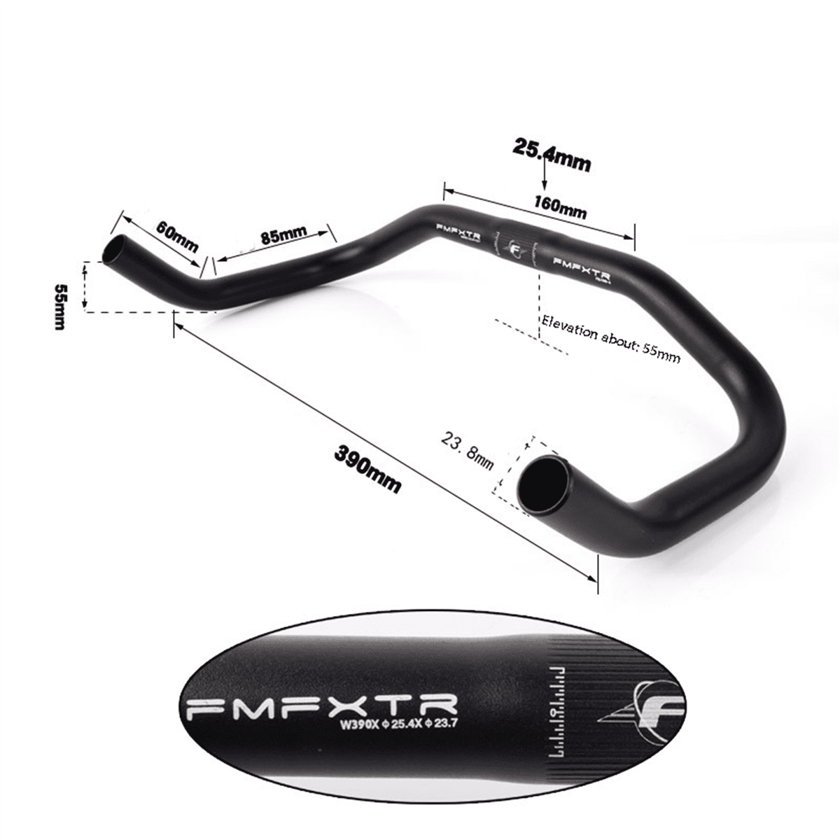NEW 2X Bike Bullhorn Handlebar Aluminum Alloy 25.4mm 390mm Bicycle for ...
