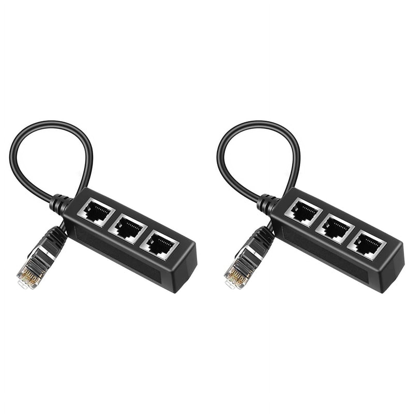 NEW 2X Rj45 Ethernet Splitter Adapter, 1 to 3 , for Home, Office ...