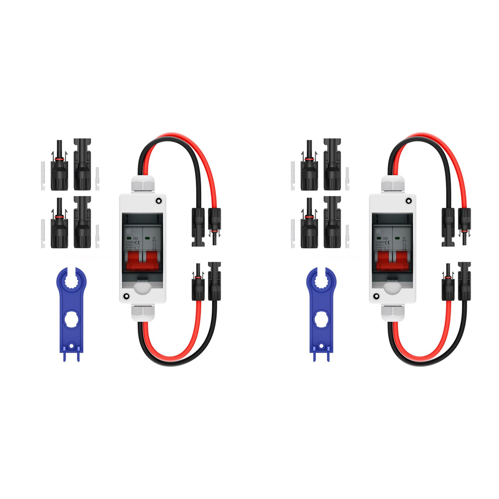 NEW 2X Solar Panel Disconnect Switch, 63A DC 1000V Breaker Box PV ...