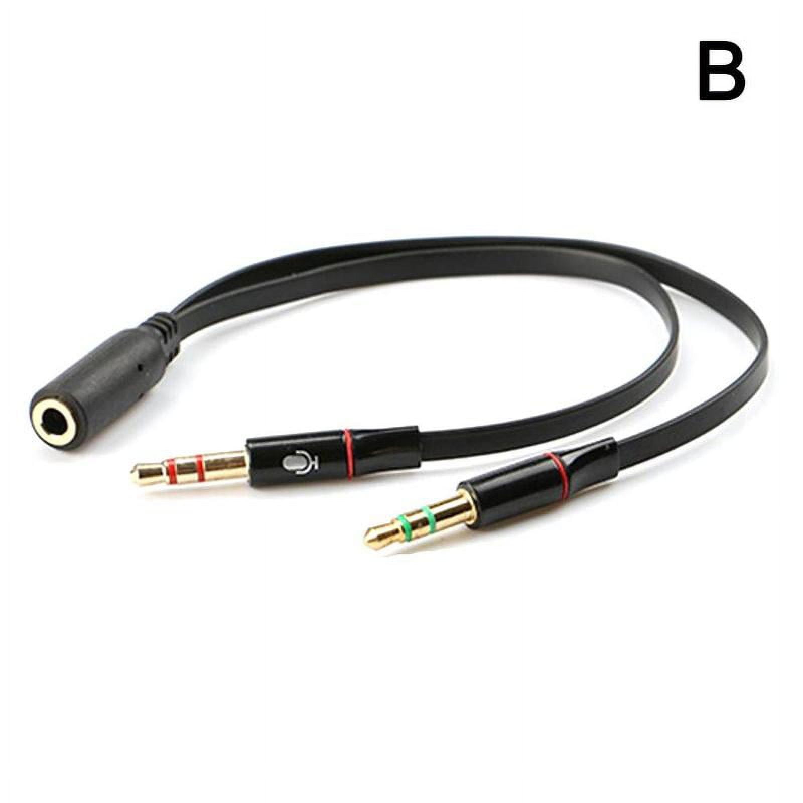 NEW 3.5mm Audio Mic Y Splitter Cable Cord Headphones Adapters to 2 Female> X5P3 - Walmart ...
