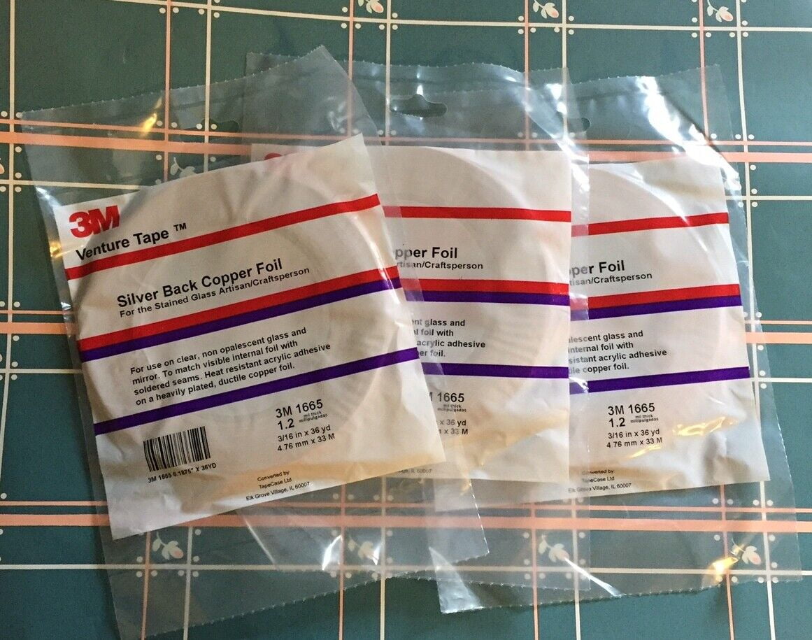 NEW - 3 Rolls Venture SILVER Back Copper Tape 3/16 Stained Glass Foil, see note - Walmart.com