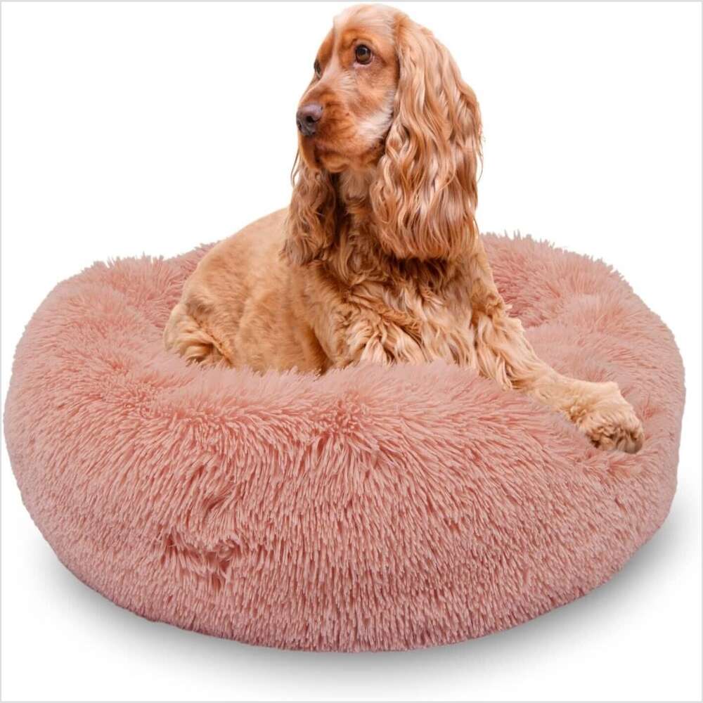 NEW 30" PINK Dog Bed Anti-Anxiety Calming for Medium Dog, Puppy, Cat ...