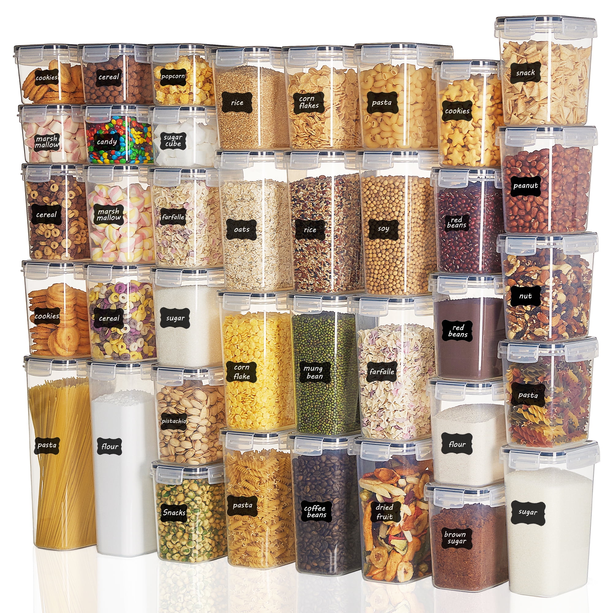 Airtight Food Storage Containers Set, Vtopmart 38pcs Plastic Kitchen and Pantry Organization ...