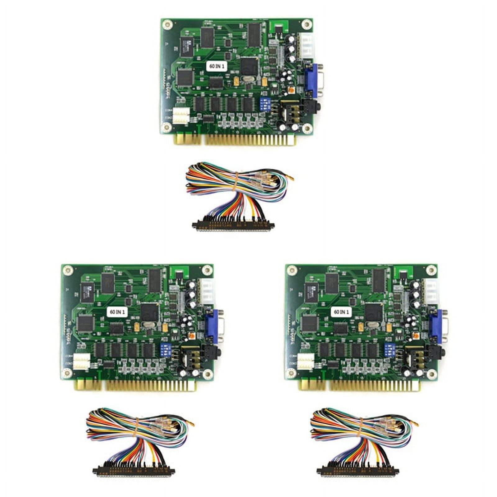 NEW 3X 60 in 1 Multicade PCB Board Arcade Game with 28P Cable VGA Output Horizontal for Jamma ...