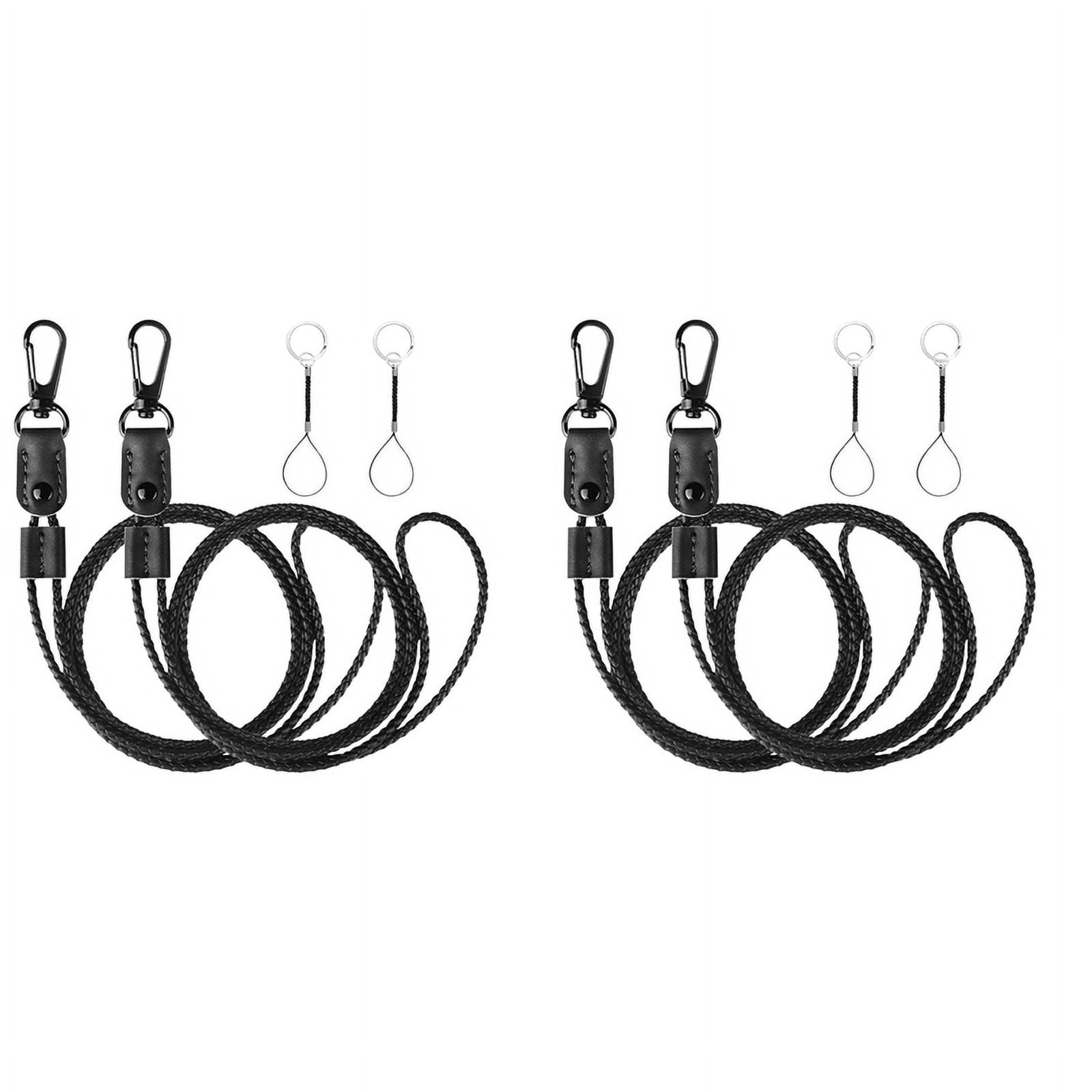 NEW 4 Pcs Braided Leather Badge Lanyards for ID Badges Holders Keys ...