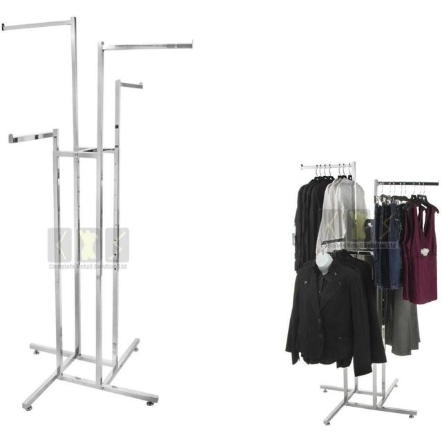 NEW 4 WAY STRAIGHT ARM CLOTHES RAIL HEAVY DUTY SHOP DISPLAY GARMENT ...