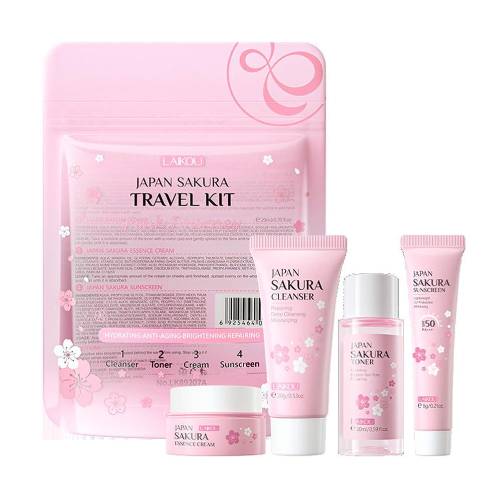 NEW-4-piece set of facial cleanser + toner + cream + sunscreen (A ...