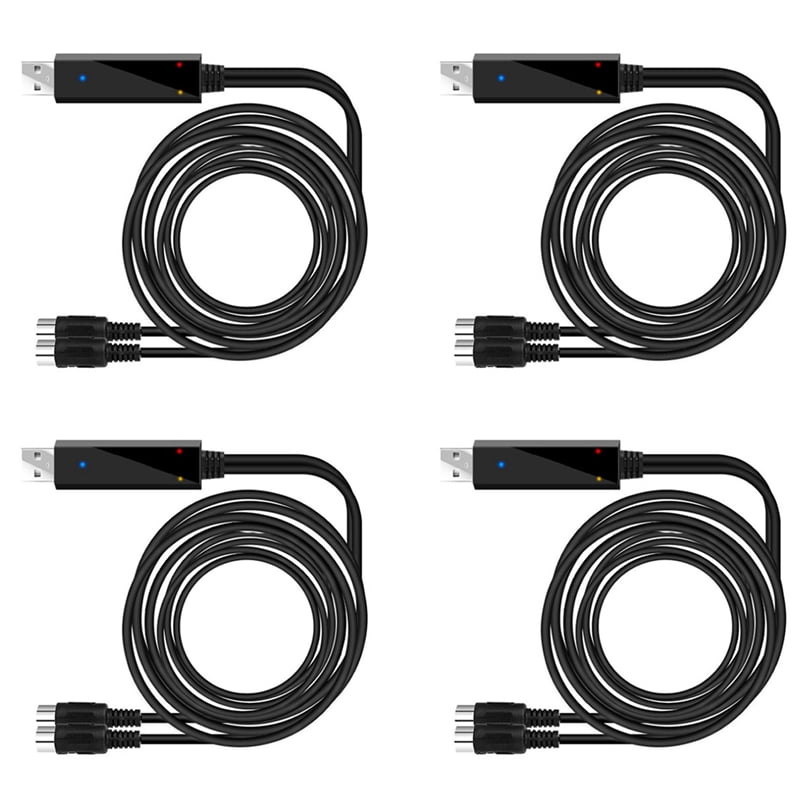NEW 4X USB MIDI Cable Converter Interface to In-Out Cord for PC Laptop ...