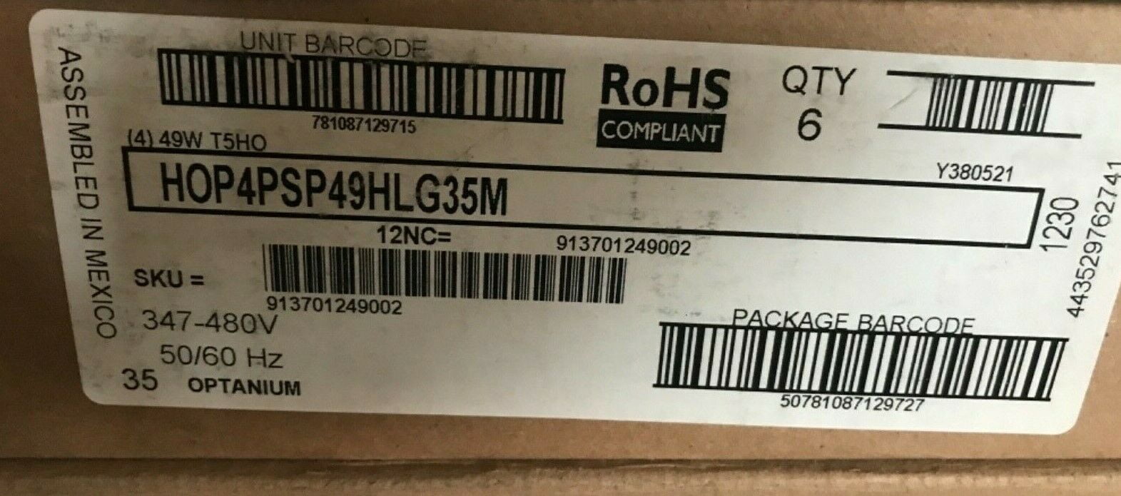 NEW (6) Philips Advance HOP-4PSP49-HL-G Electronic Ballast 4 Lamp 49w ...