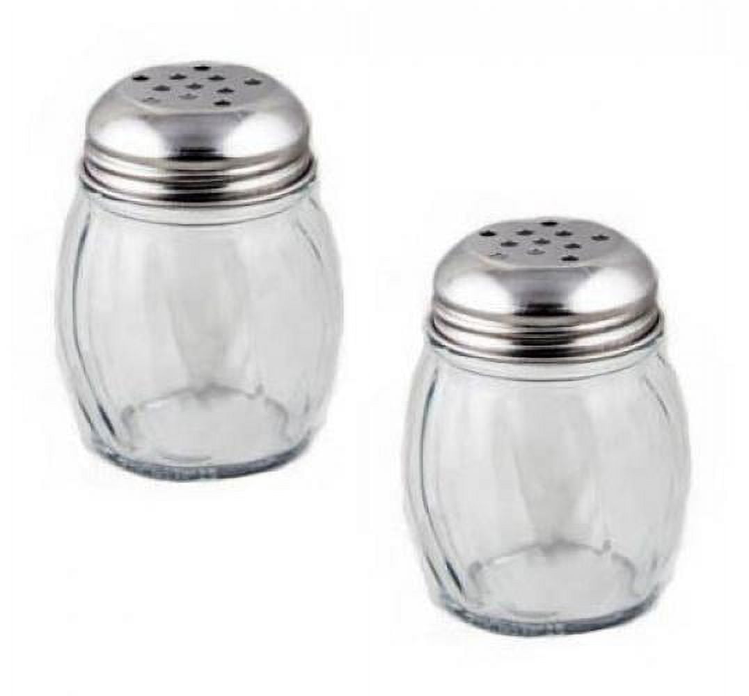 NEW, 6 oz Ounce Swirl Glass Cheese Shaker, Pepper Spice Shaker w ...