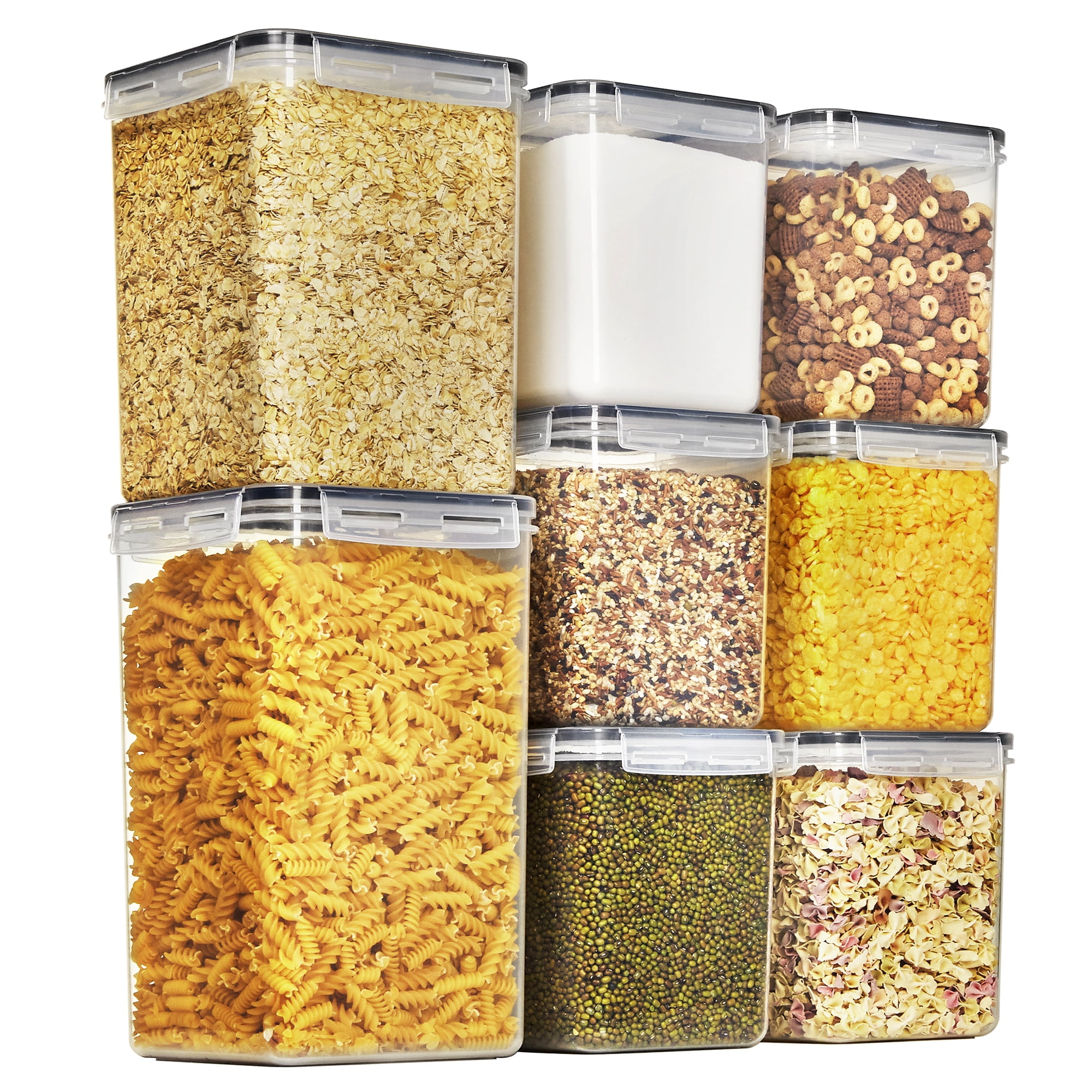 8 pcs Large Airtight Food Storage Containers, Vtopmart Flour Canisters ...