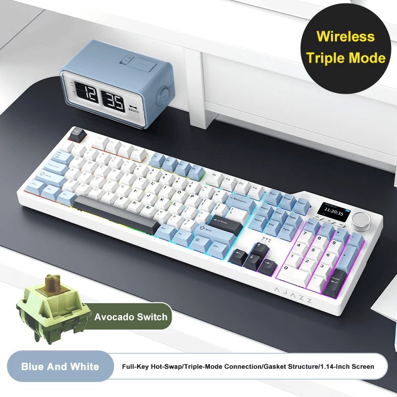 NEW AK35I V3 MAX Tri-mode Wired Bluetooth Wireless Gaming Keyboard ...