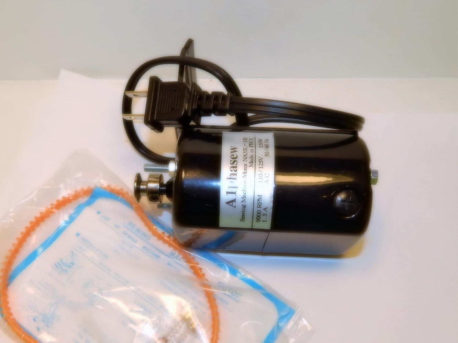 NEW ALPHASEW SEWING MACHINE MOTOR 9000 RPM L-BRACKET 1.5 AMP FITS MANY ...