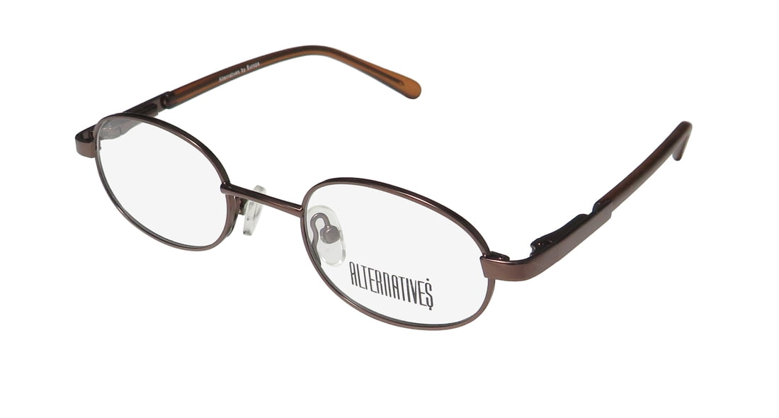 NEW ALTERNATIVES ALT-05 UNISEX/BOYS/GIRLS/KIDS OVAL FULL-RIM BROWN BOYS ...