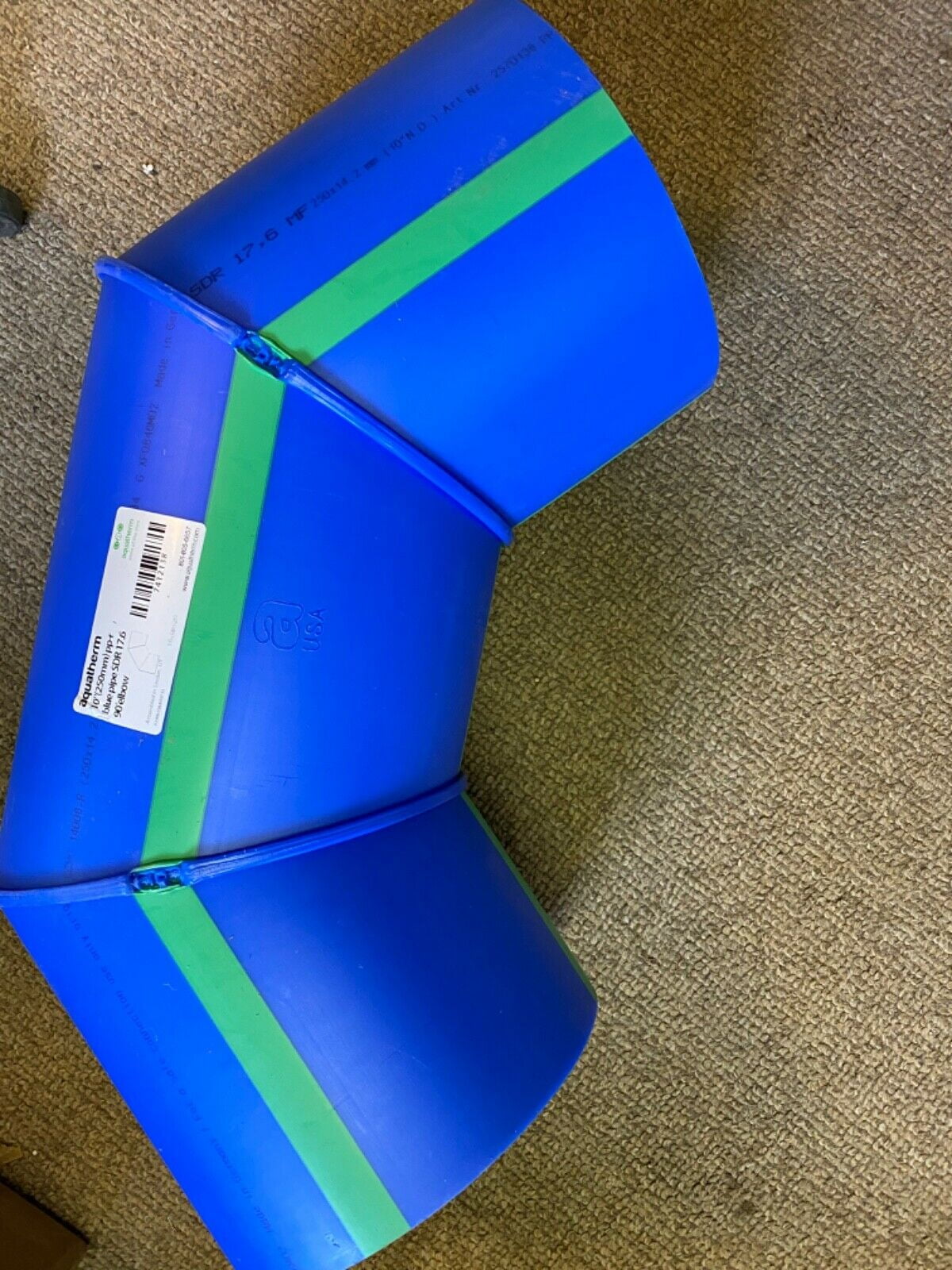 NEW AQUATHERM BLUE PIPE 7412138 PIPE 90 DEG ELBOW, 10 IN, BUTT WELD ...