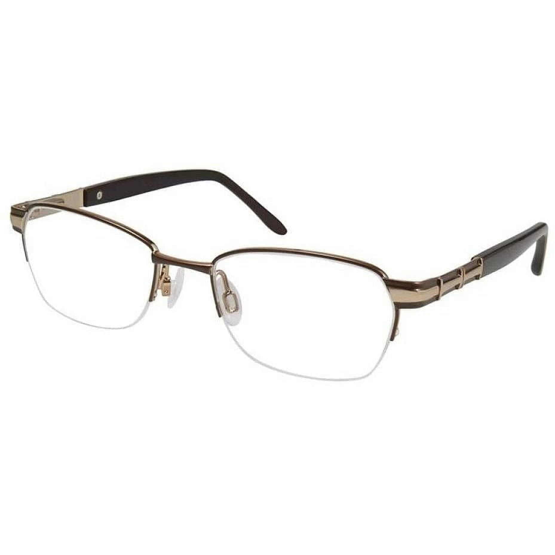 NEW ARISTAR 16370 WOMENS/LADIES RECTANGULAR HALF-RIM BROWN PETITE FIT ...