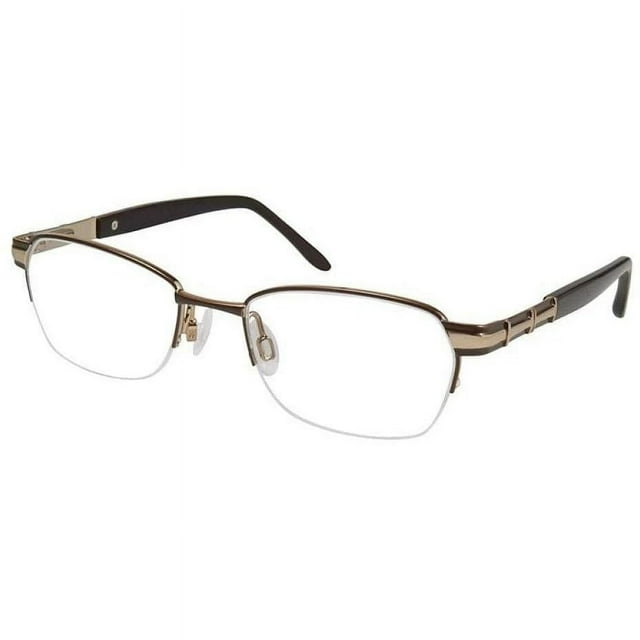 NEW ARISTAR 16370 WOMENS/LADIES RECTANGULAR HALF-RIM BROWN PETITE FIT ...