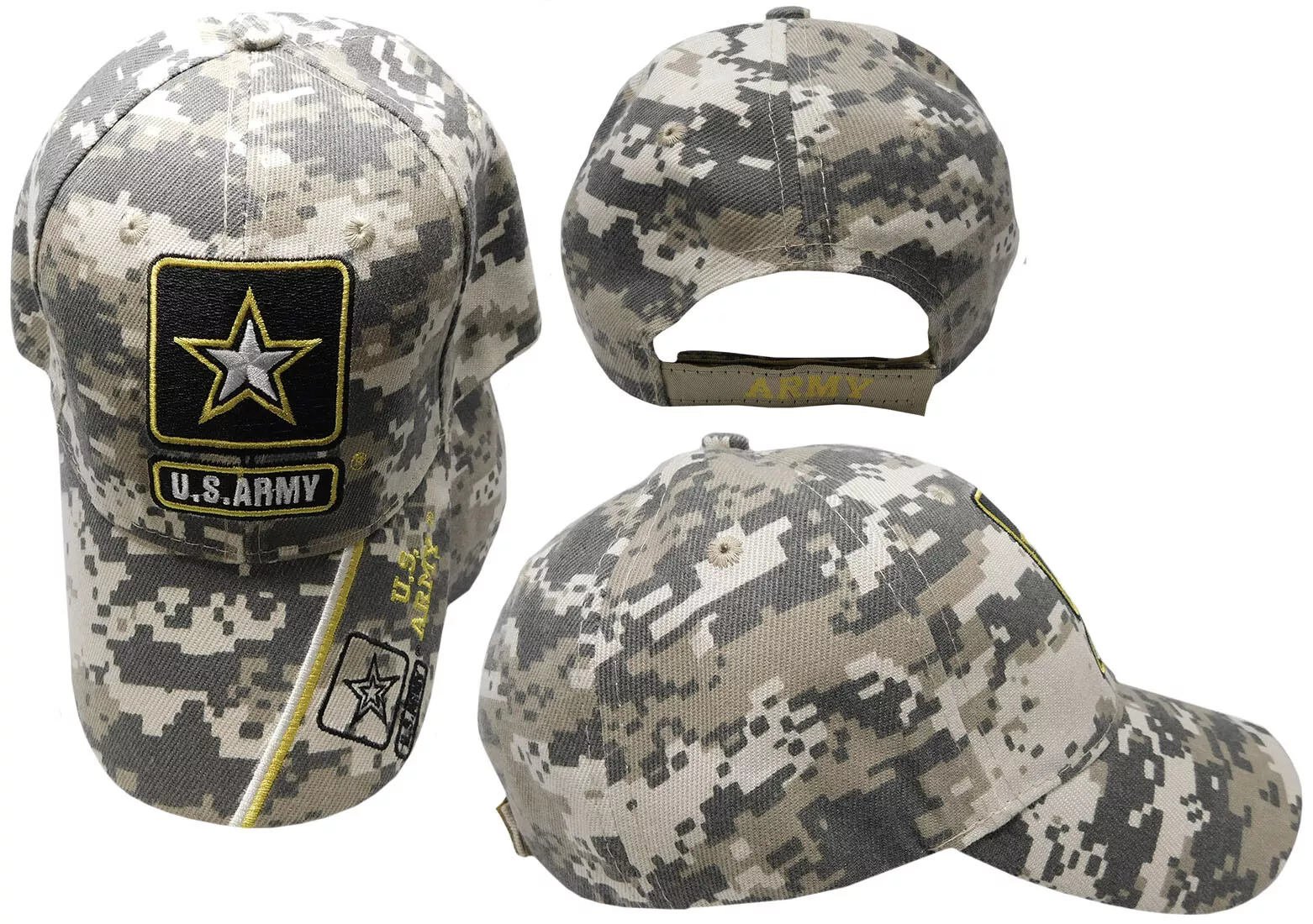 NEW! ARMY STAR SIDE STAR BASEBALL CAP HAT ACU CAMO - Walmart.com