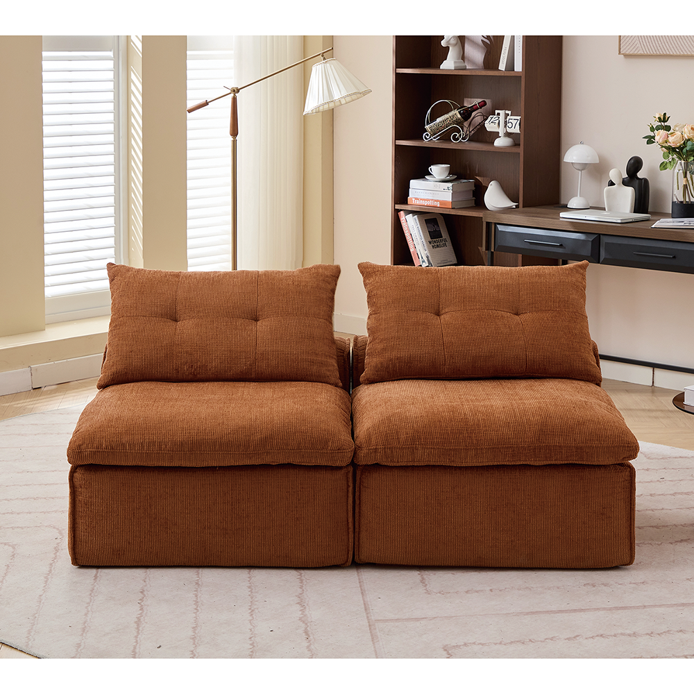 [NEW ARRIVAL] Modular Sofa, No Armrests, DIY Design, Soft Corduroy ...