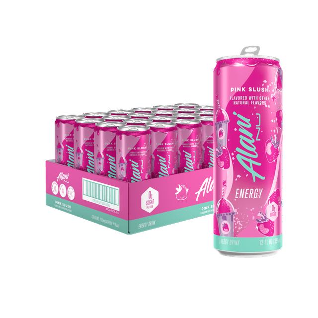 Alani Nu Energy Pink Slush Sugar-Free Drink, 24-Pack of 12 Oz Cans ...