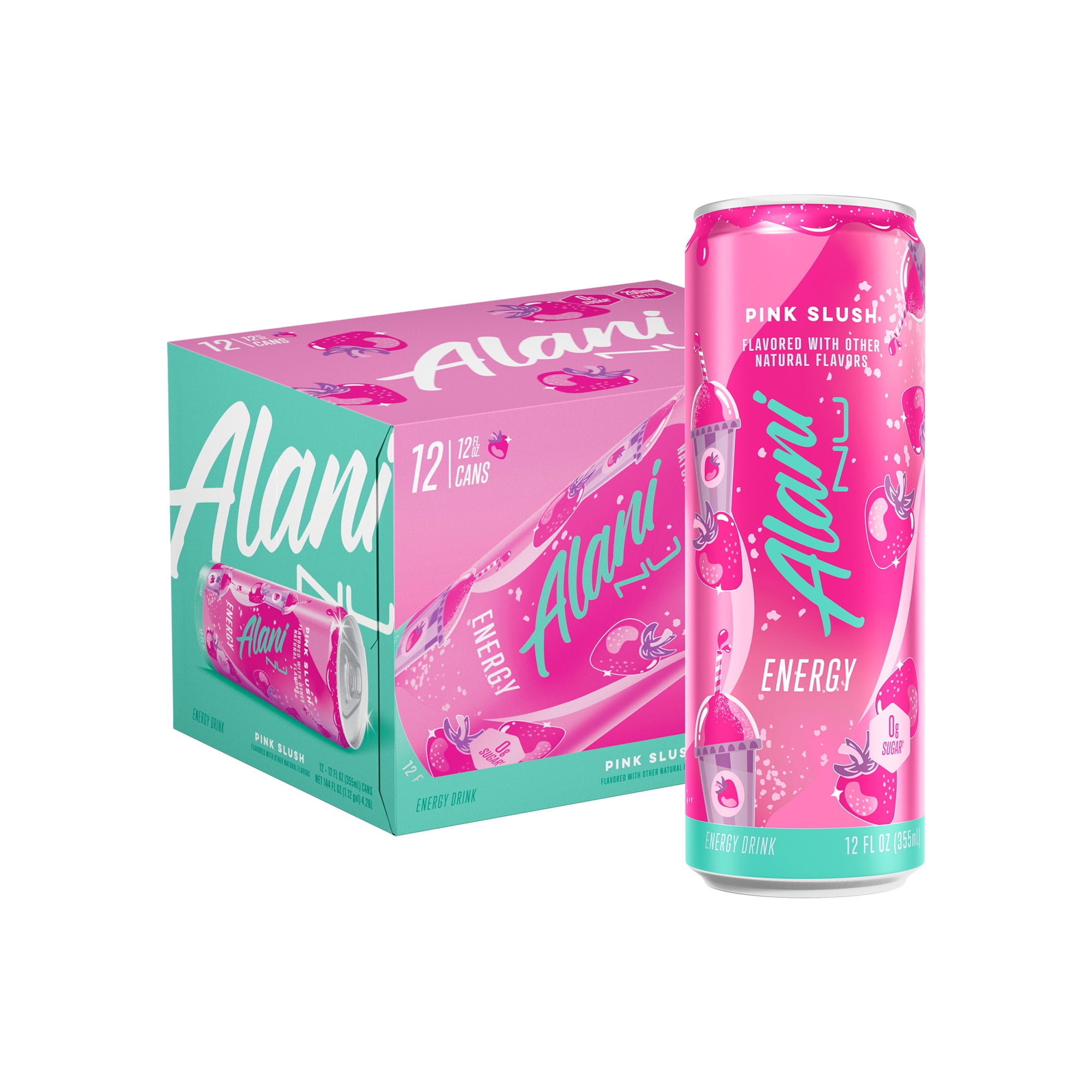 Alani Nu Pink Slush Sugar-Free Energy Drink, 12oz Cans - Limited ...