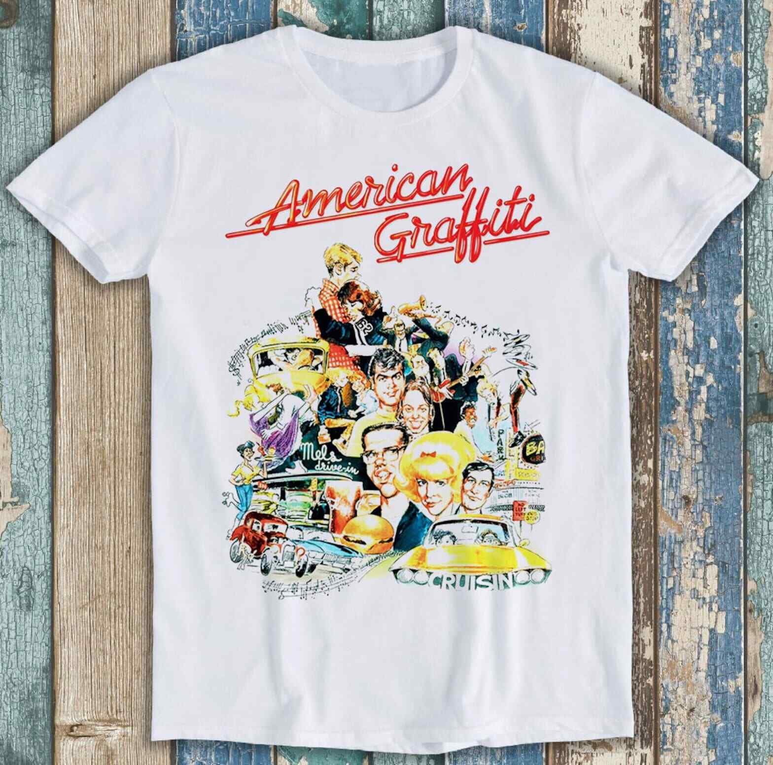 NEW American Graffiti 70s Retro Movie Poster Top Unisex T Shirt P1464 ...