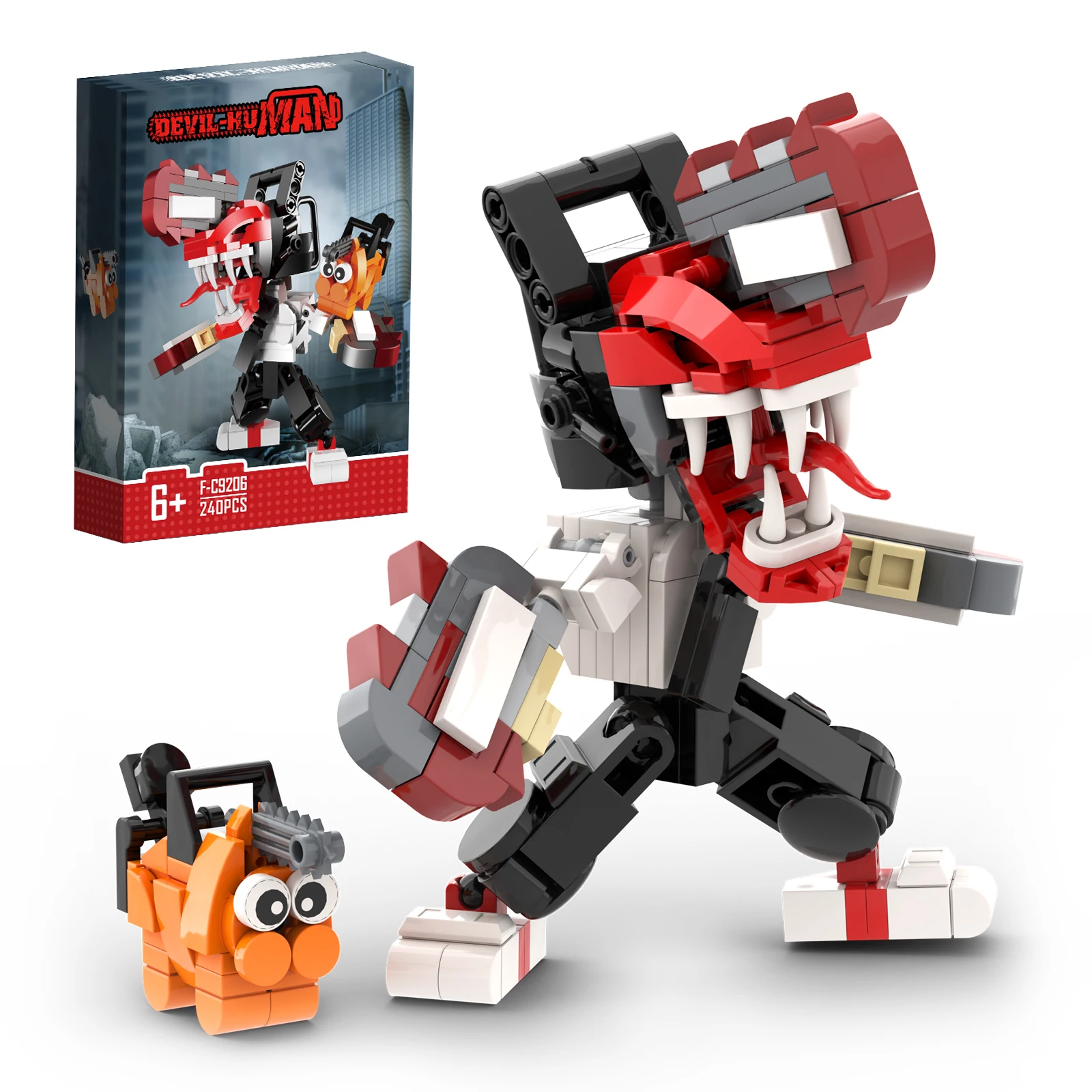 NEW Anime Chainsawed Mini Man Brickheadz Building Blocks Set Denji And ...