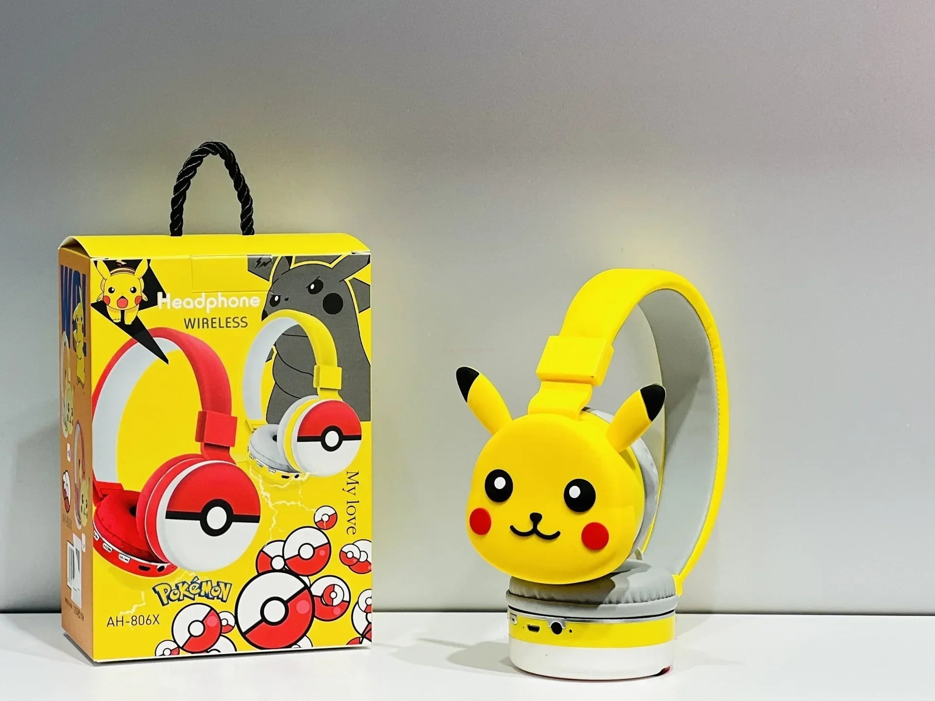 senbaida Anime Pokemon Pikachu Stereo Headset with Mic, Yellow ...
