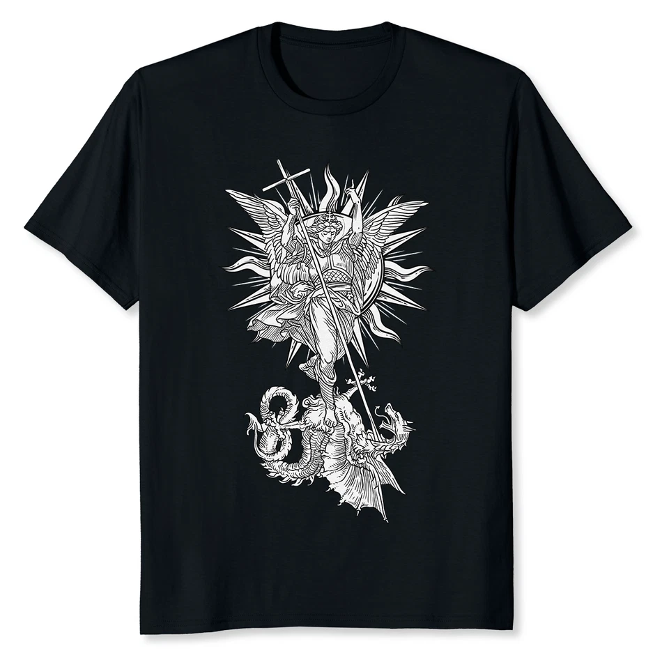 NEW Archangel Saint Michael Fighting The Dragon T-Shirt - Walmart.com