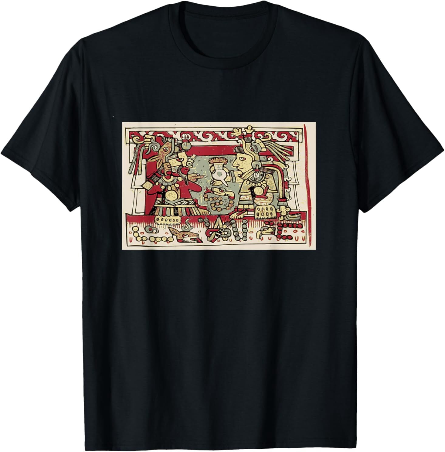 NEW Aztec Art, Inca man, Mexican Art Carvings from Maya, Mayans T-Shirt ...