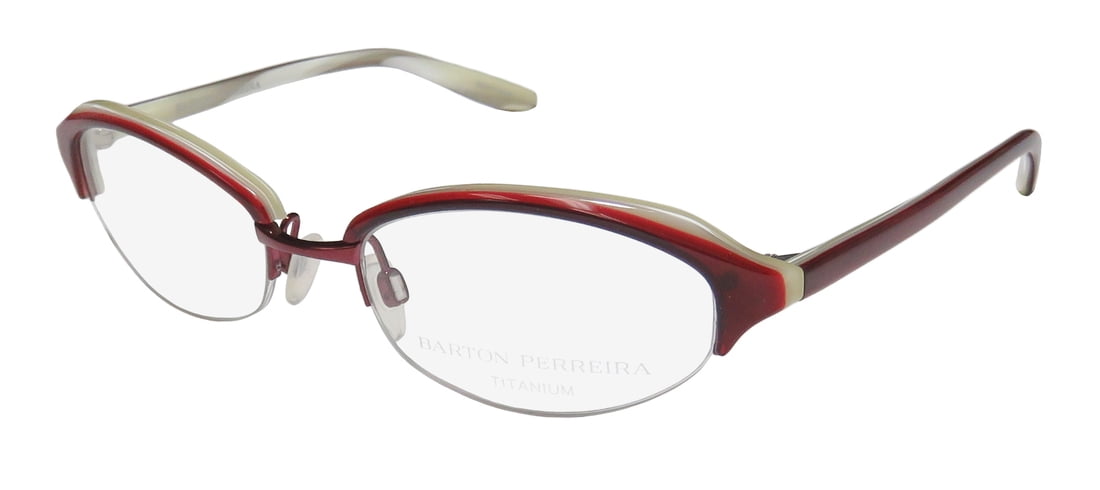 NEW BARTON PERREIRA SYLVIA WOMENS/LADIES DESIGNER HALF-RIM TITANIUM RED ...