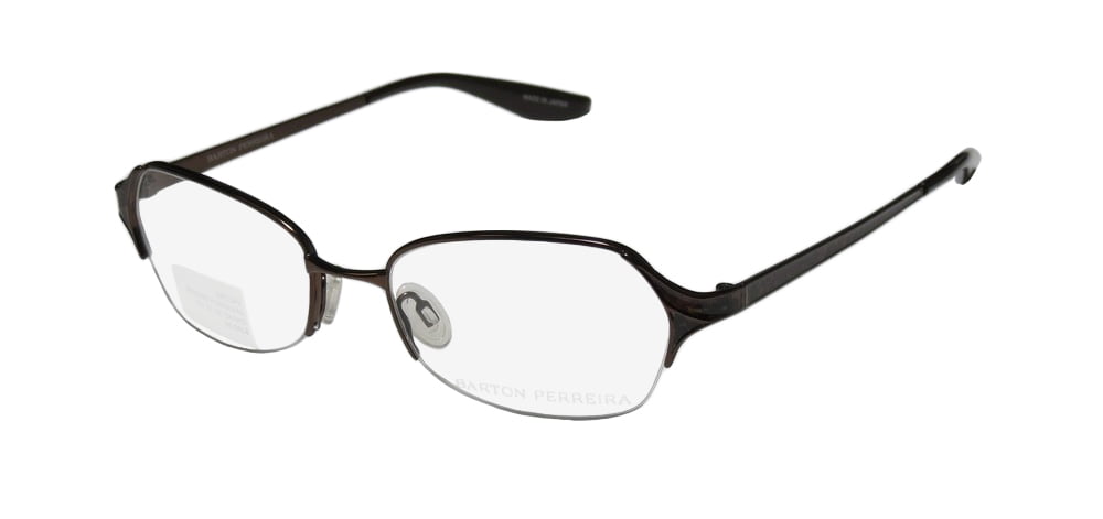 NEW BARTON PERREIRA VALERA MENS DESIGNER HALF-RIM SHINY BROWN ...