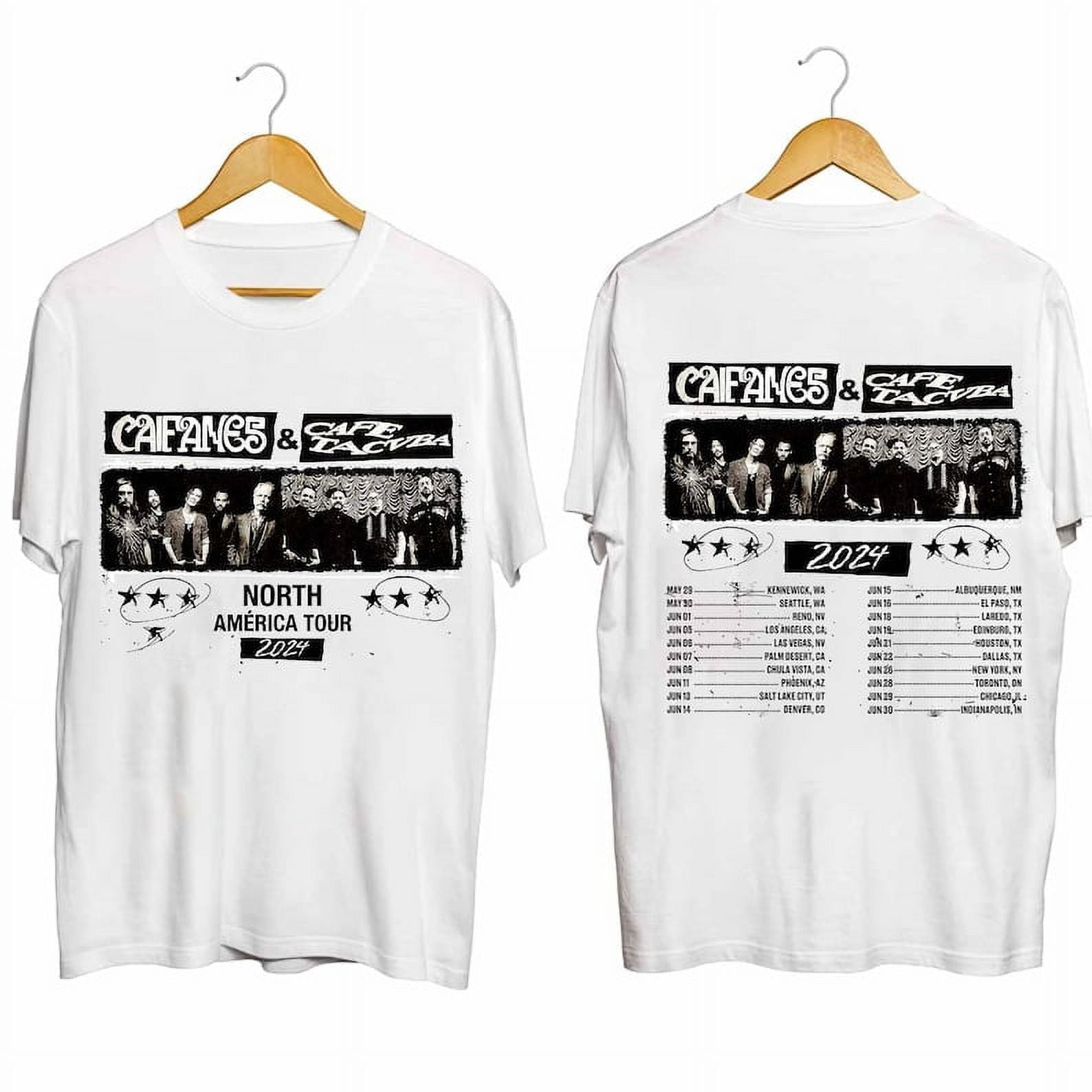 NEW BRAND Caifanes and Café Tacvba North America Tour 2024 Shirt, Caifanes 2024 Tour Shirt, Café ...