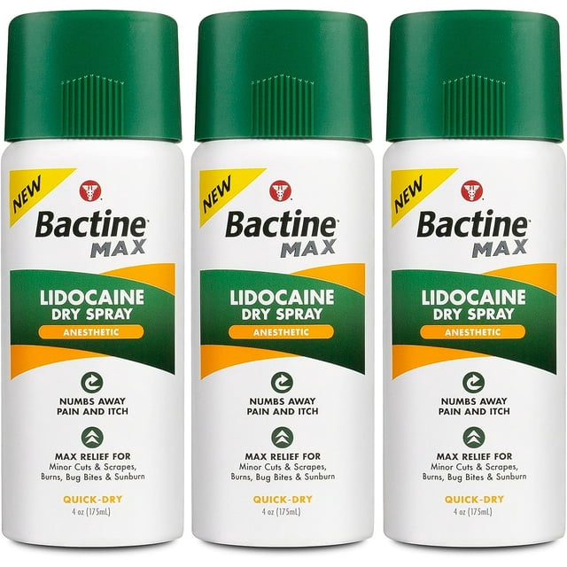NEW Bactine Max Dry Spray Anesthetic with Lidocaine, 4 oz 3Pack ...