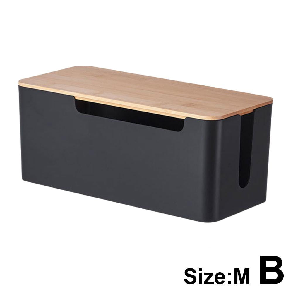 NEW_Bamboo and wood style black (B) medium size$Plastic wire storage ...