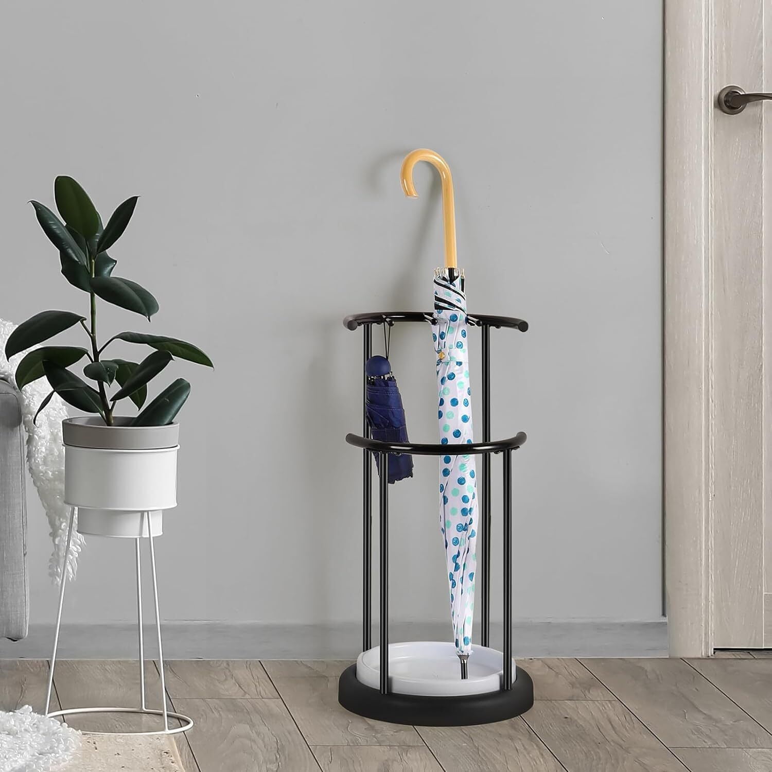 NEW Black Umbrella Stand with Removable Drip Tray Umbrella Holder ...