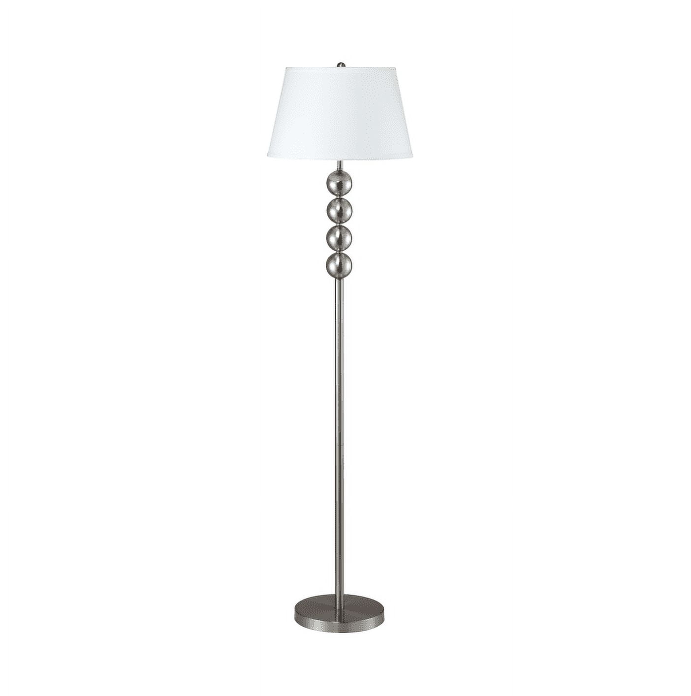 NEW Brushed Steel Base & White Fabric Shade 62" Floor Lamp 6237 ...