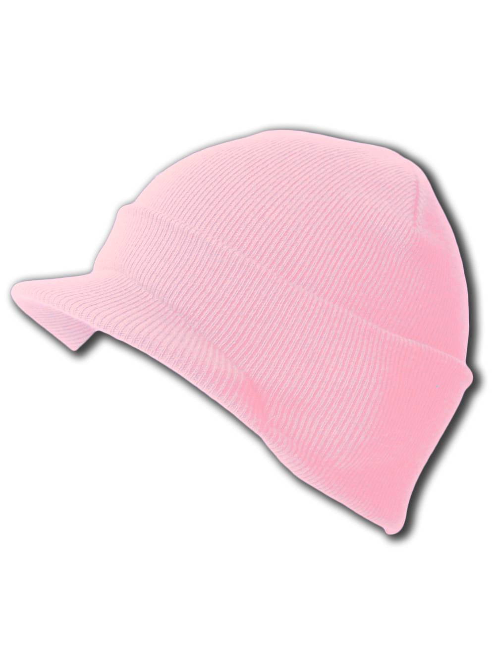 NEW CUFF LIGHT PINK Beanie Visor Skull Cap HAT - Walmart.com
