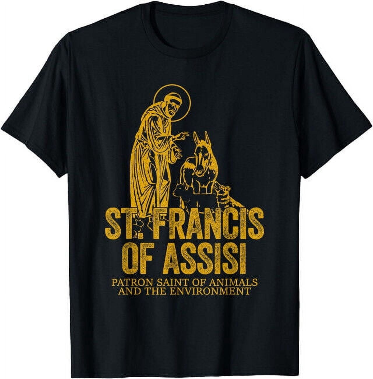 NEW Catholicism Gold St. Francis Of Assisi Christian Saint T-Shirt ...