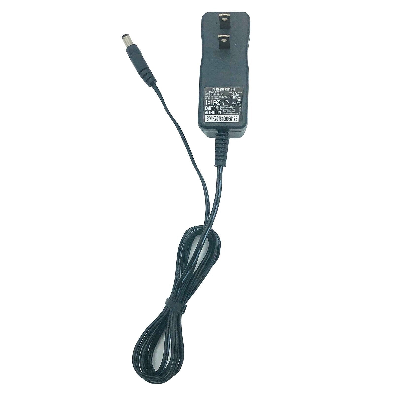 NEW Challenger Cable Sales PS-2.5-12-1WT PS-2.5-12-1WTM AC Adapter 12V ...